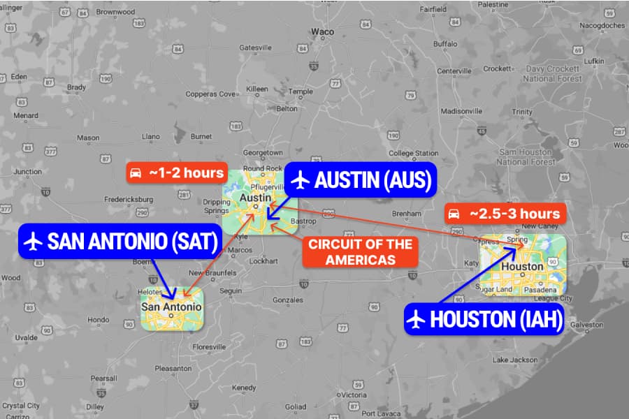 Traveling to Austin - Getting to the Circuit of the Americas