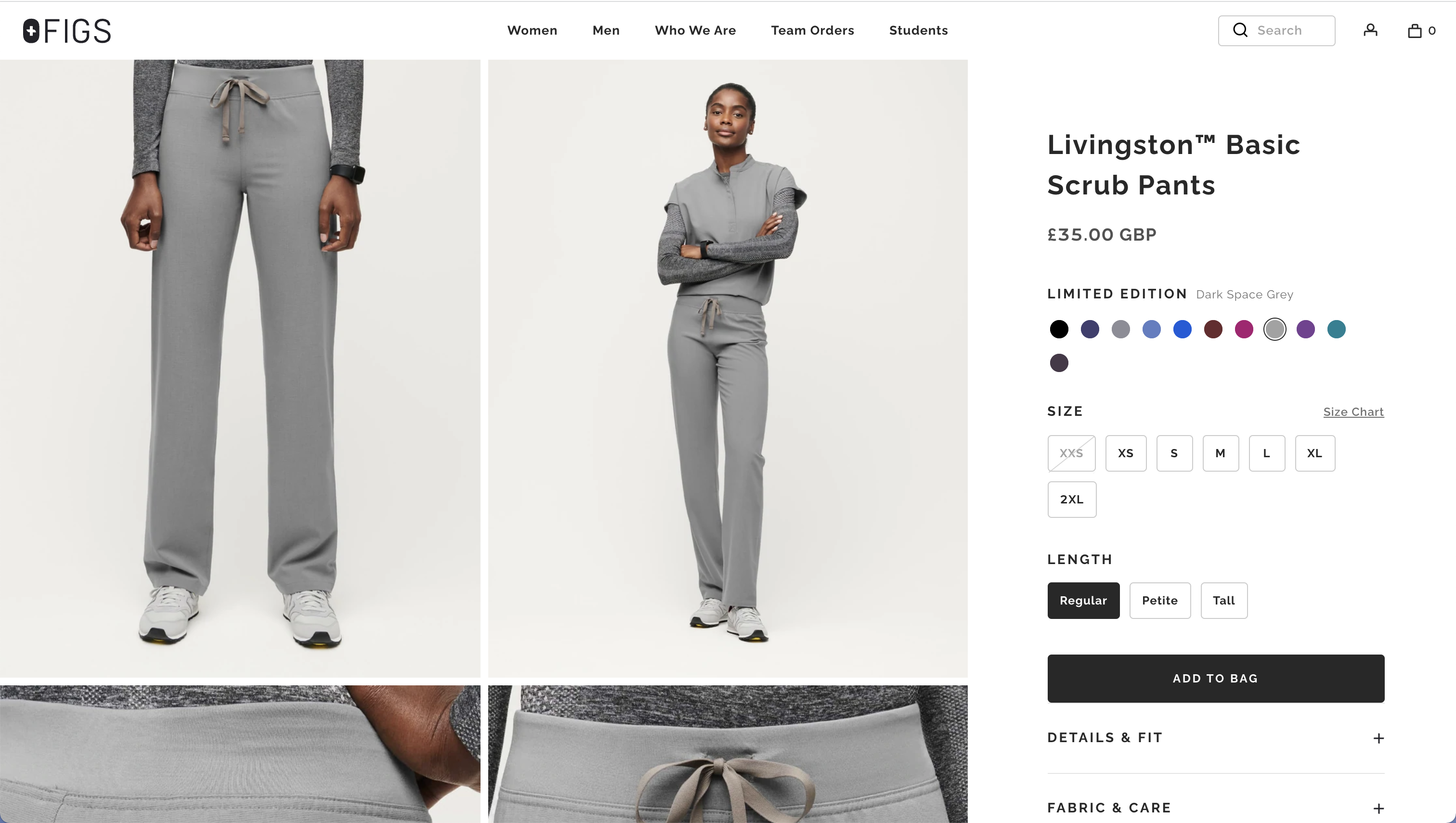 One of 100s of Shopify examples: Figs PDP