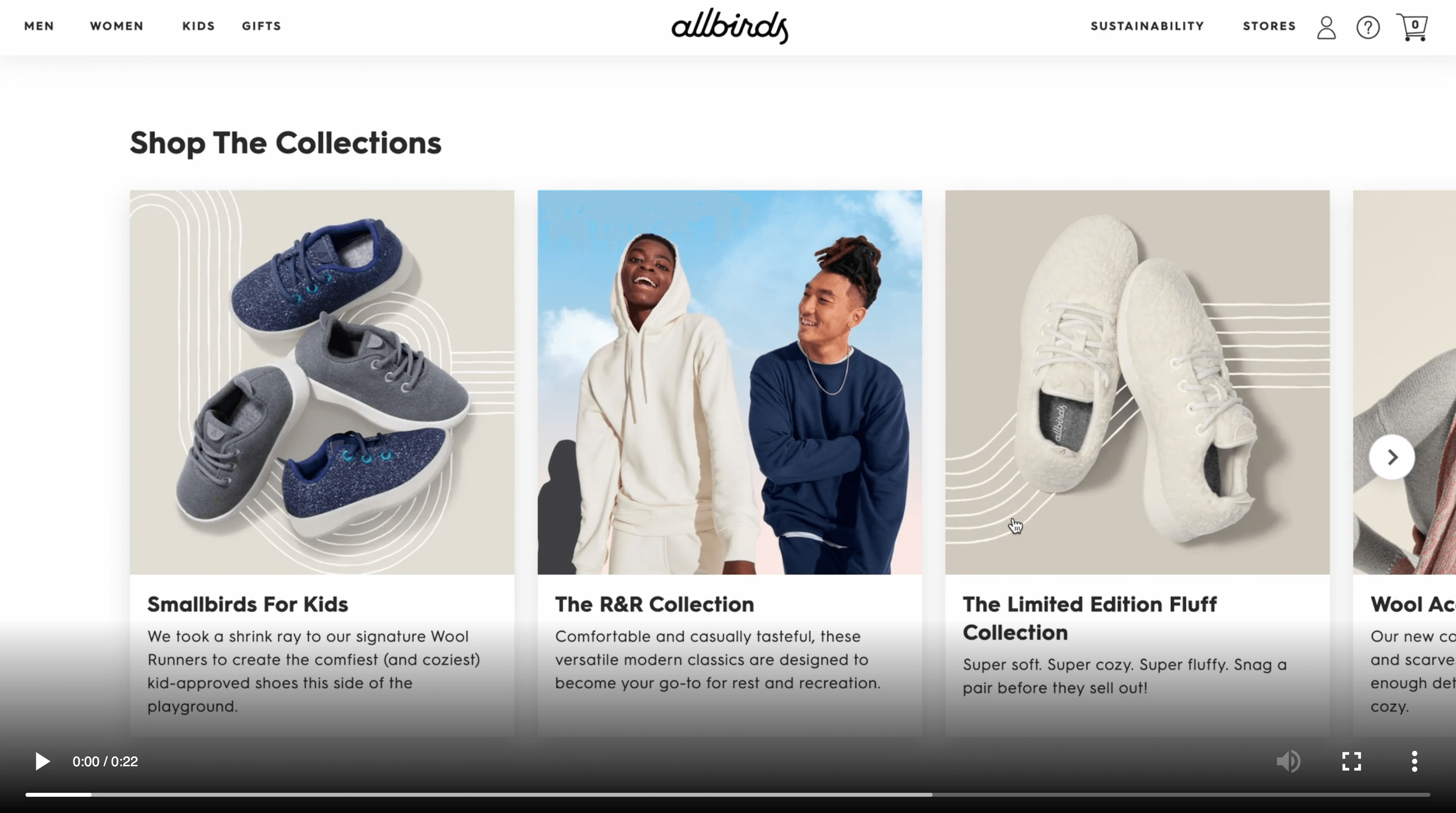 One of 100s of Shopify examples: Allbirds Collection
