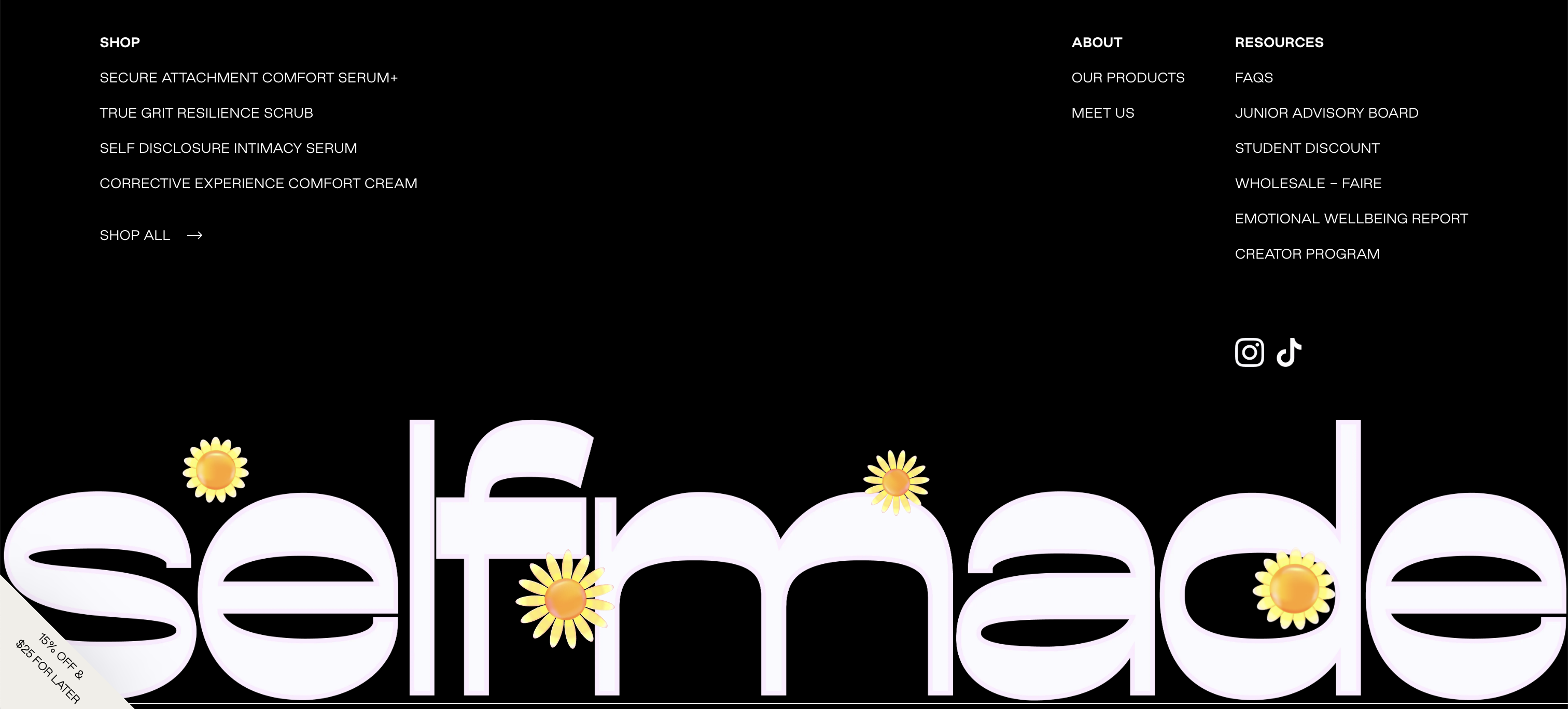 One of 100s of Shopify examples: Selfmade_footer