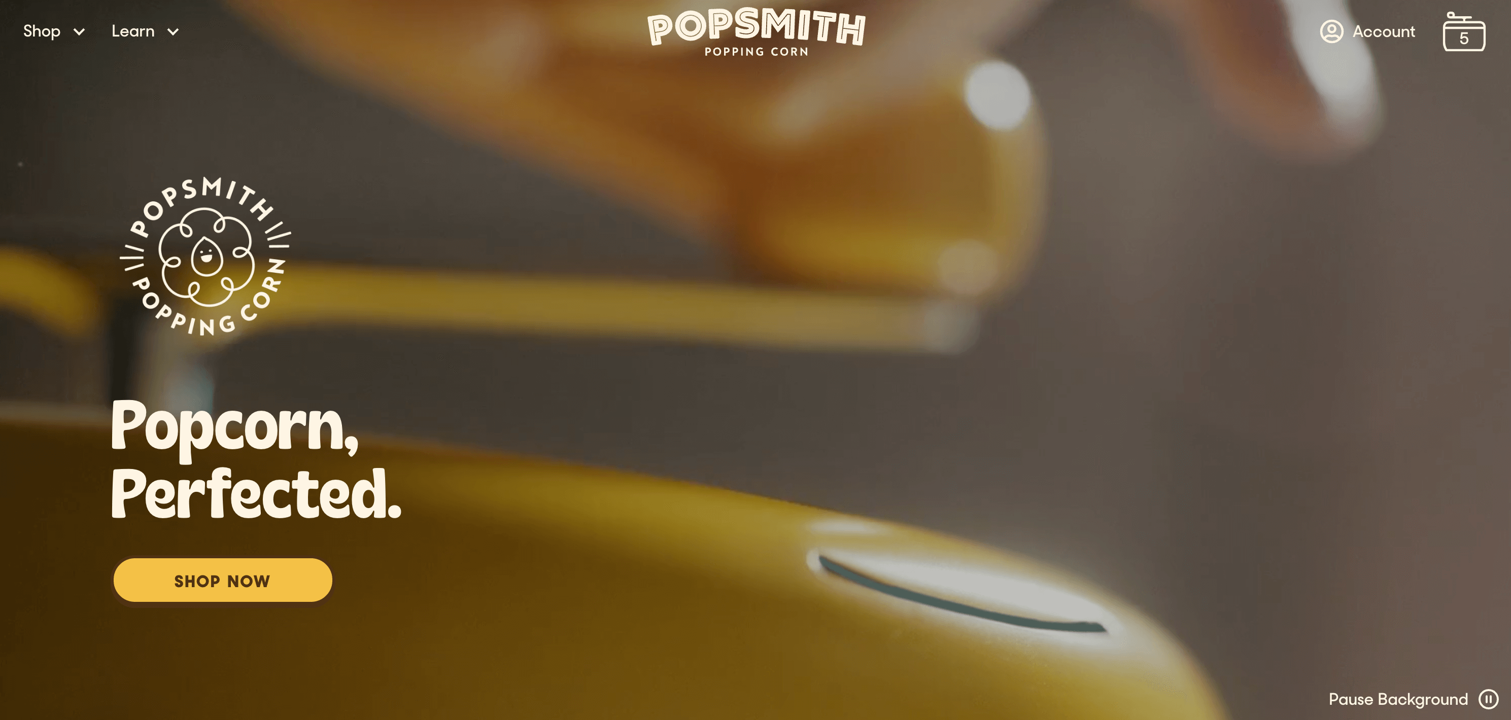 One of 100s of Shopify examples: Popsmith Hero