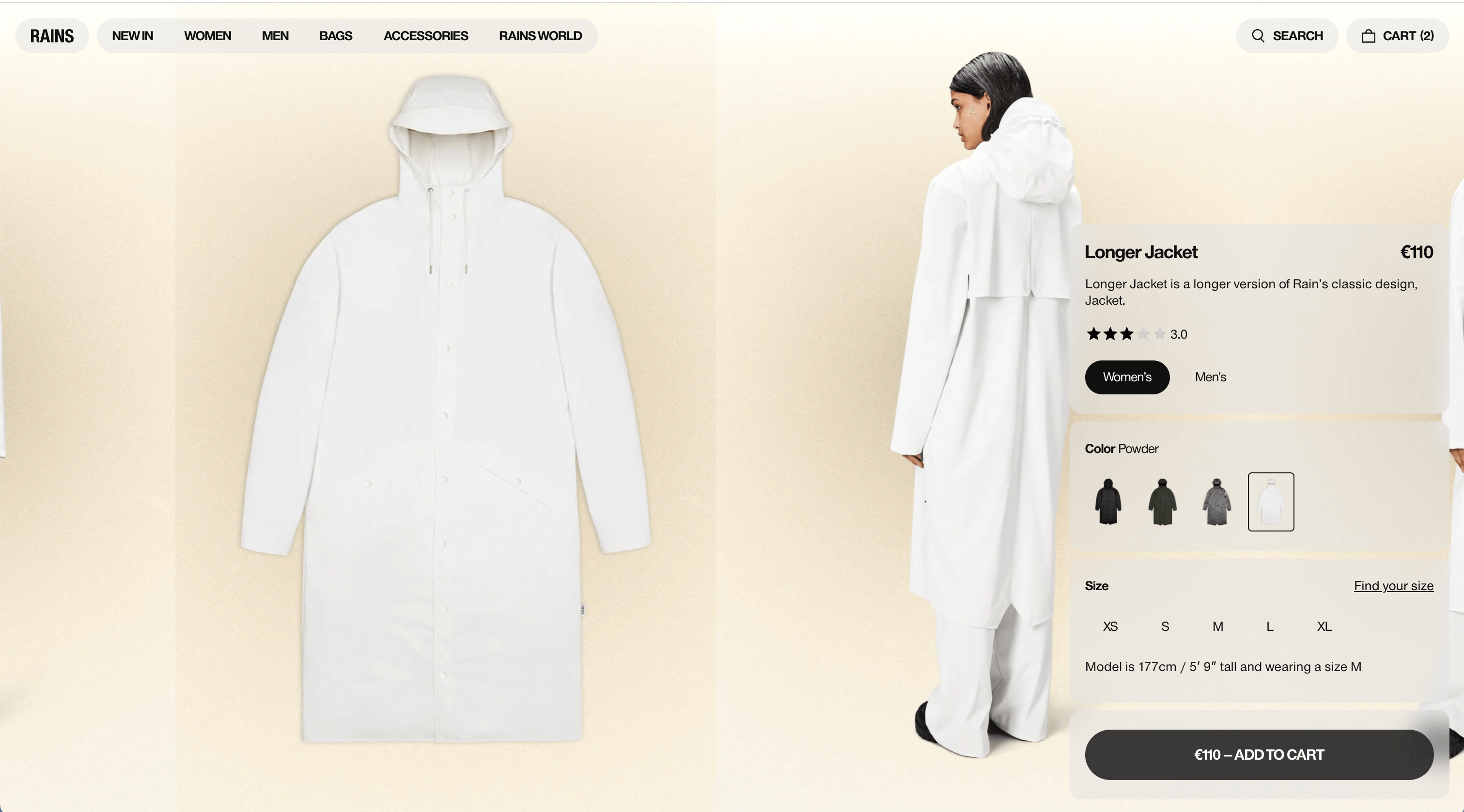One Of 100s Of Shopify Examples Rains PDP
