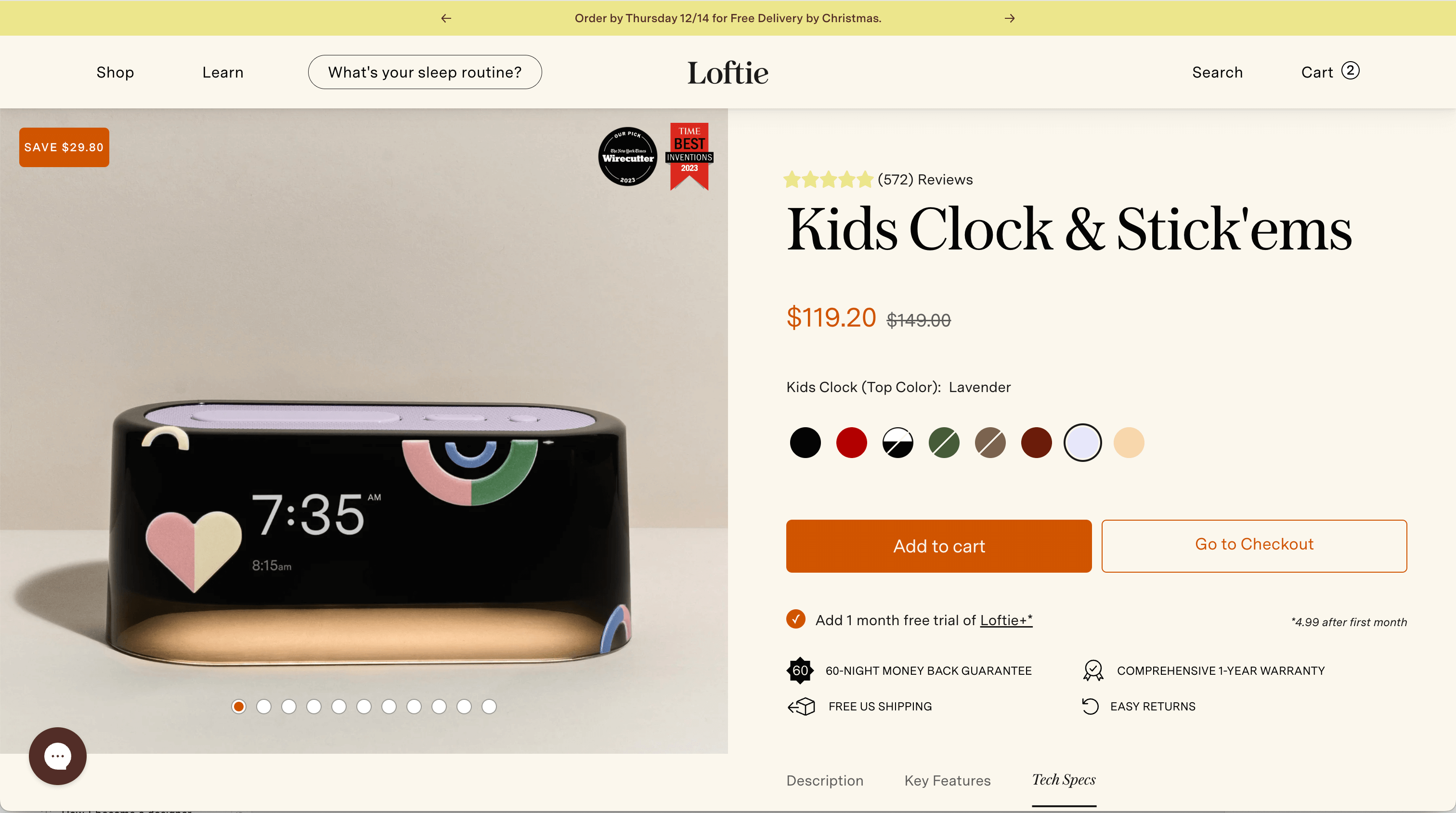 One of 100s of Shopify examples: Loftie PDP