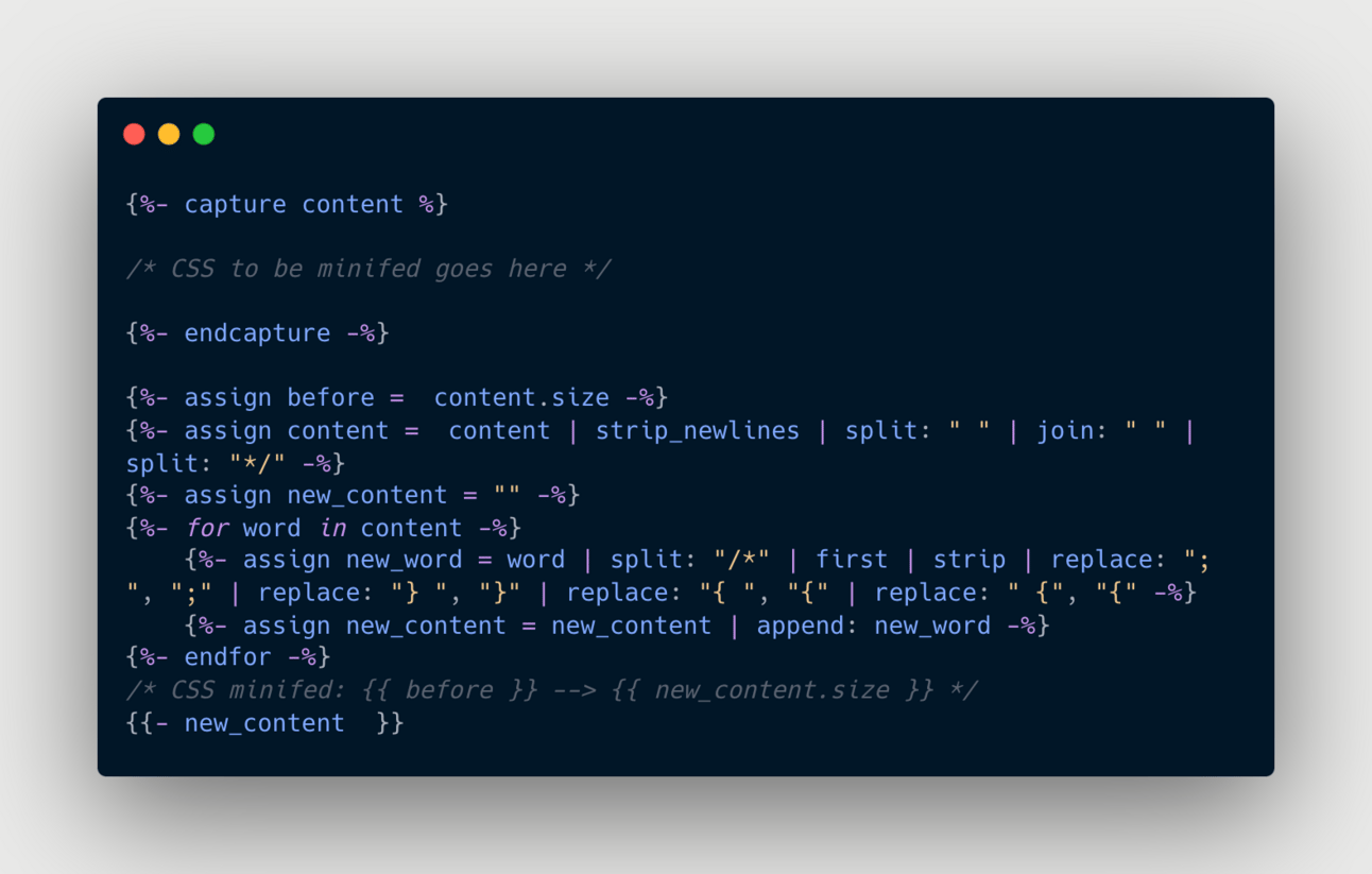 How to minify CSS with Liquid | Storetasker Blog