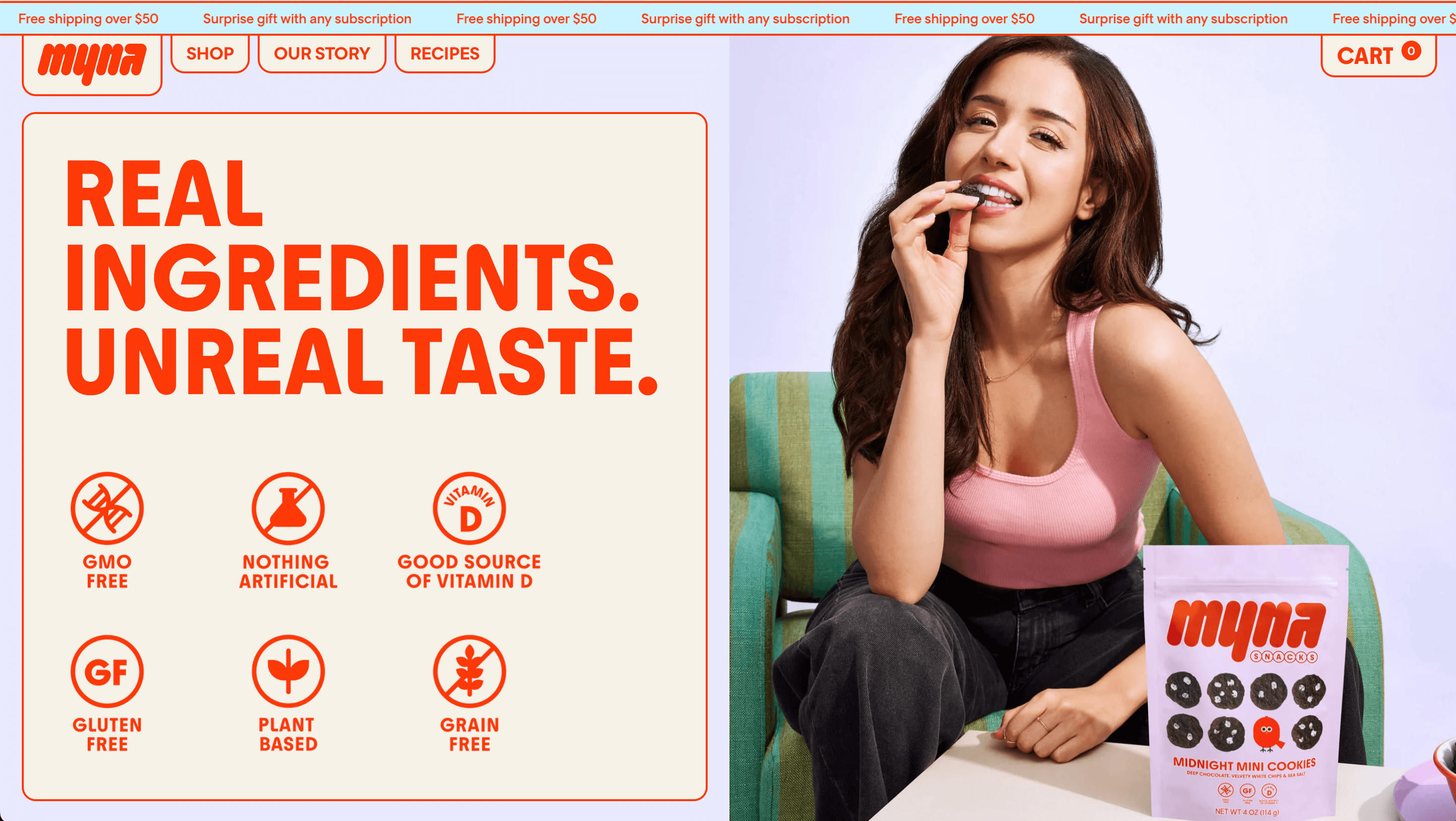 One of 100s of Shopify examples: Myna benefits