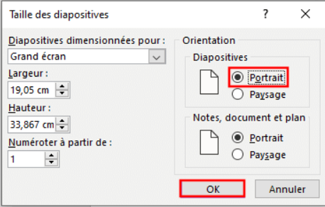 Comment passer d'un format portrait à paysage ou l'inverse sur PowerPoint