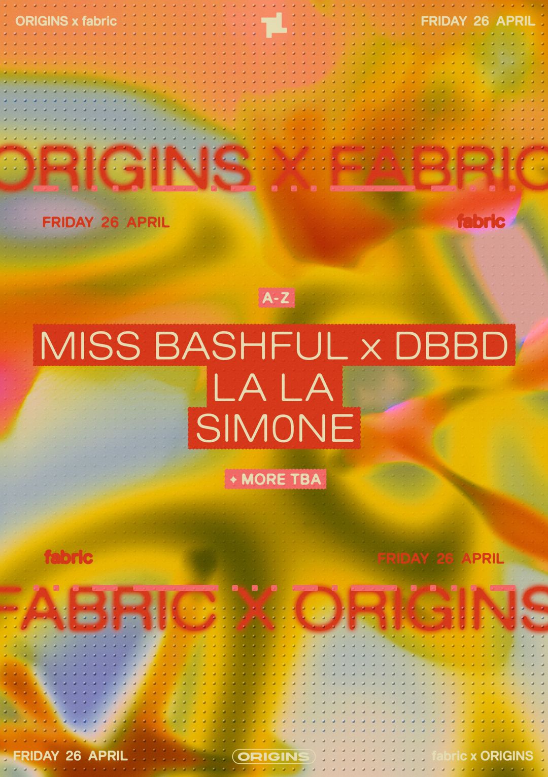 fabric x Origins: Miss Bashful x DBBD, La La, sim0ne + more TBA ...