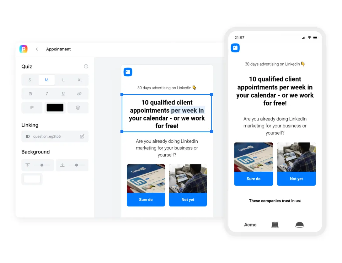 Build beautiful funnels, forms, and landing pages in minutes