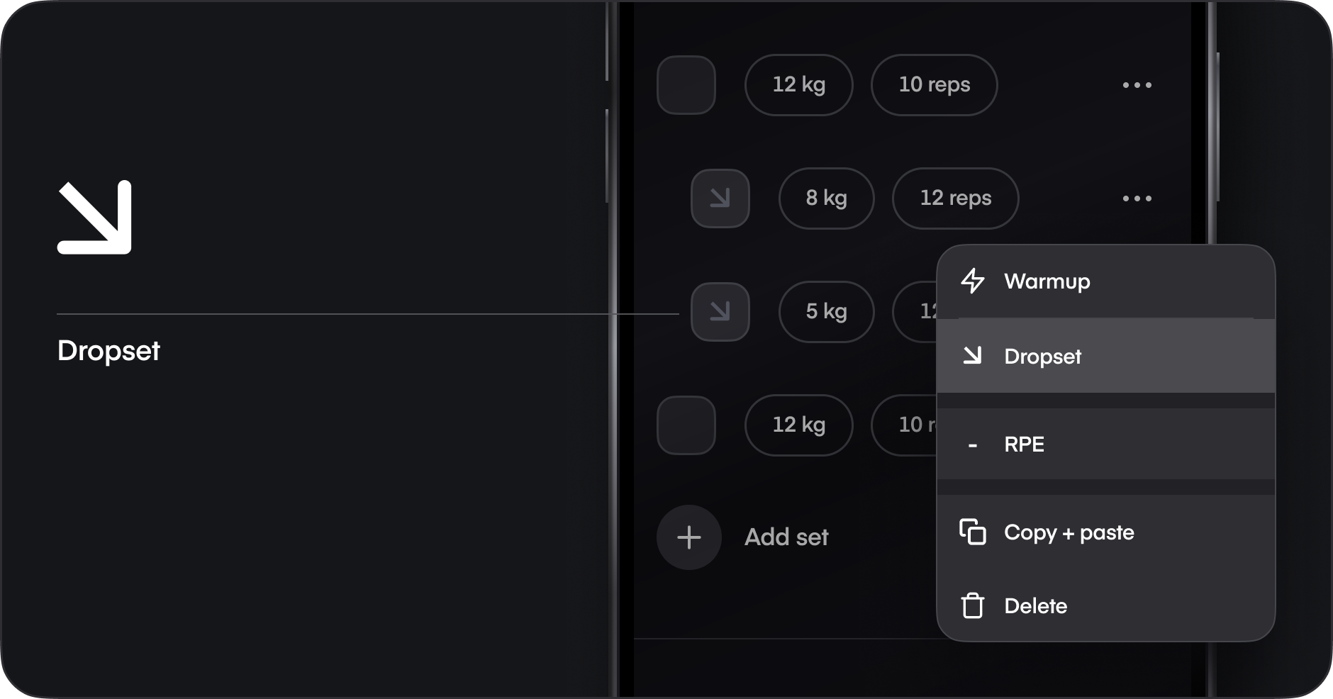 Dropset - Gym tracker