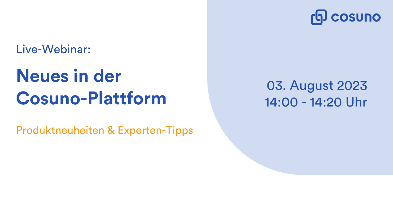 Produktneuheiten auf der Cosuno-Plattform | Cosuno