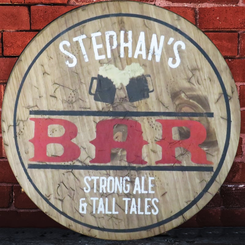 Build your own sign: "18 Round Bar Sign: