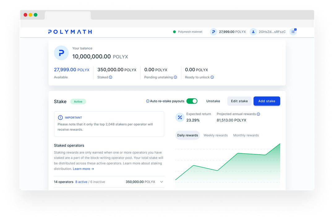 Crypto Staking | Stake POLYX on Polymesh