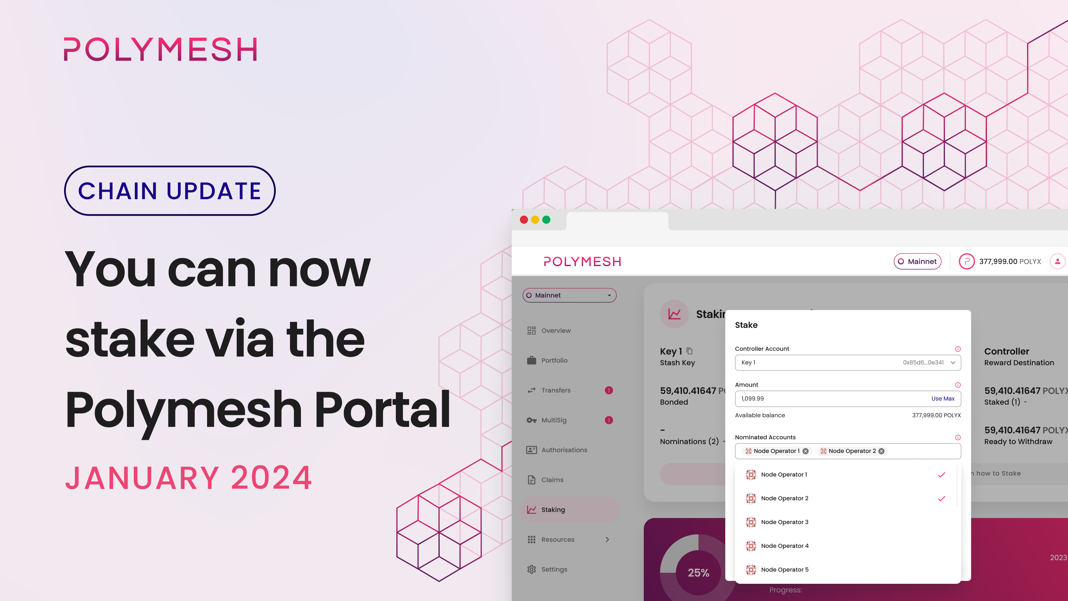 You can now stake directly with the Polymesh Portal!