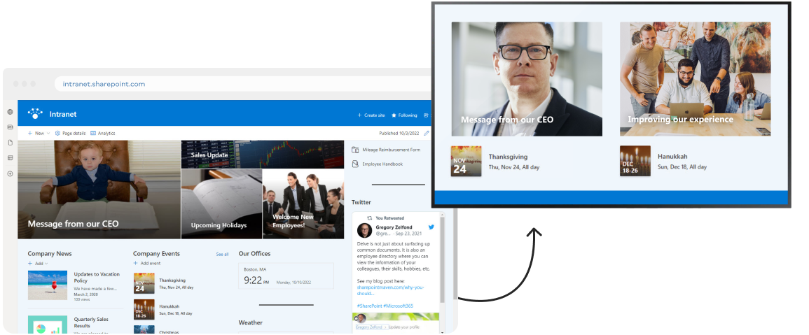Why Comeen Play is the best digital signage solution for Microsoft 365?