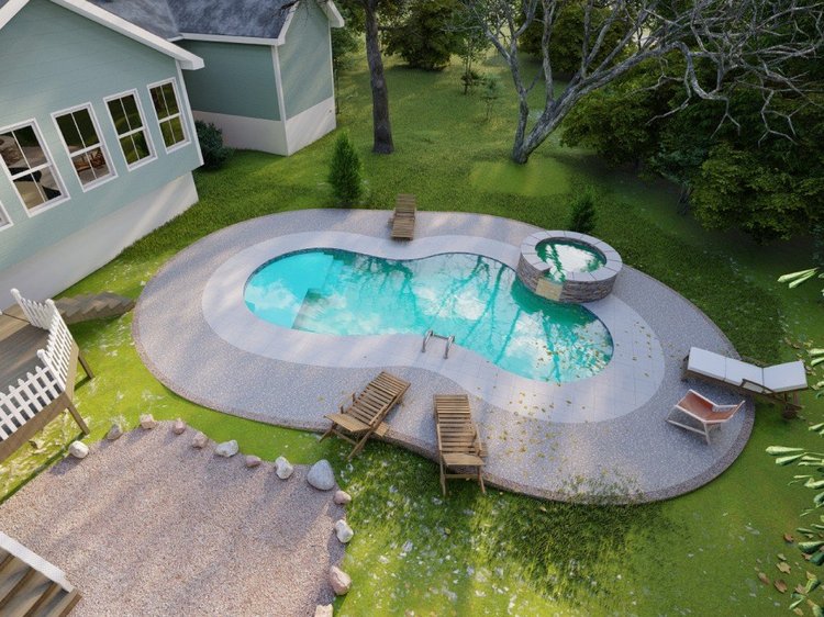 Lanscaping design ideas - A fantastic 3D pool design for your Backyard ...