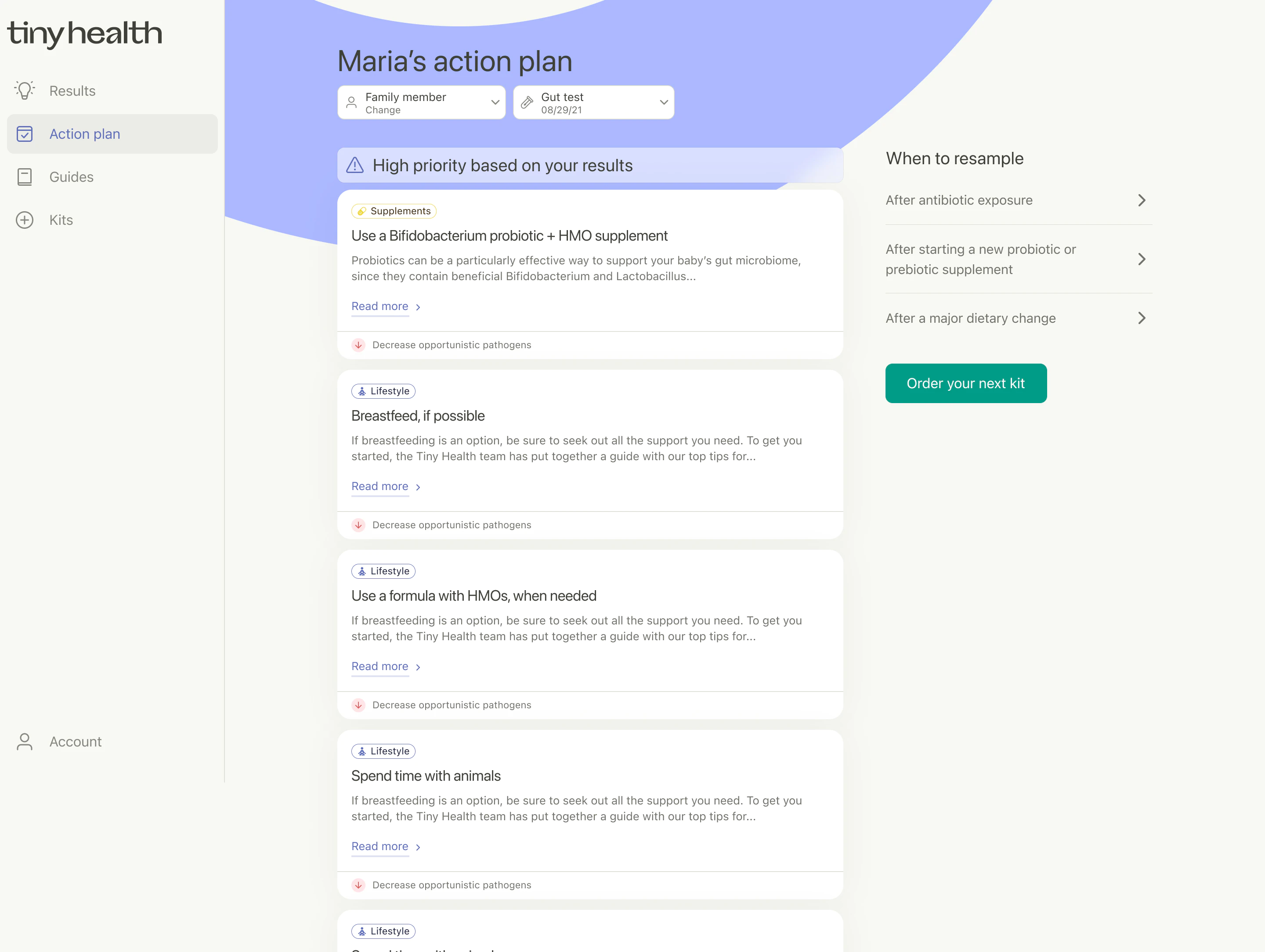 Baby Gut Health Report Sample – Tiny Health