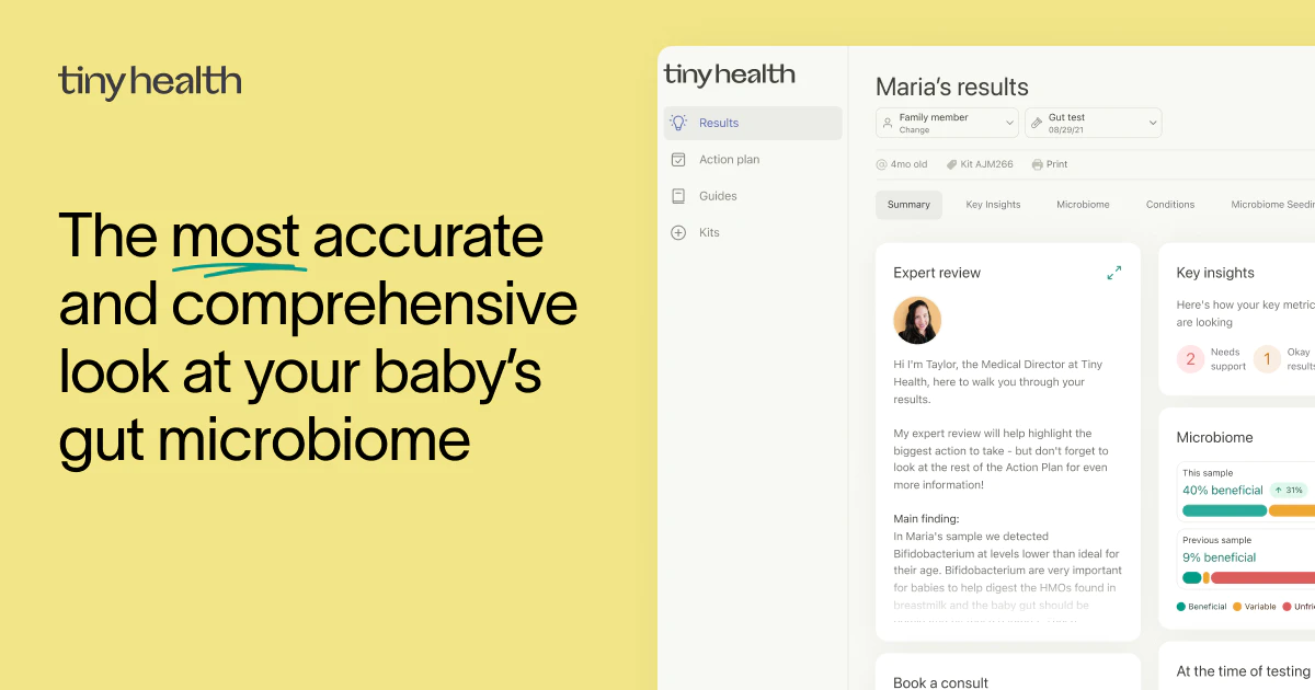 Baby Gut Health Report Sample – Tiny Health