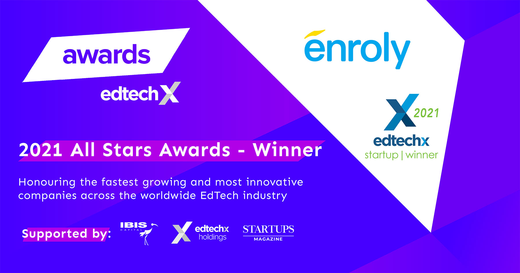 Enroly wins 2021 EdTechX Startup Award for Innovation & Growth | Enroly ...