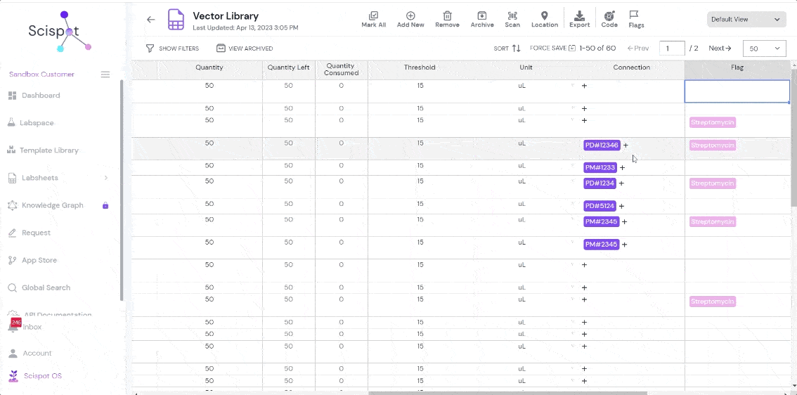 Labsheets | Lab Information Management System | Scispot