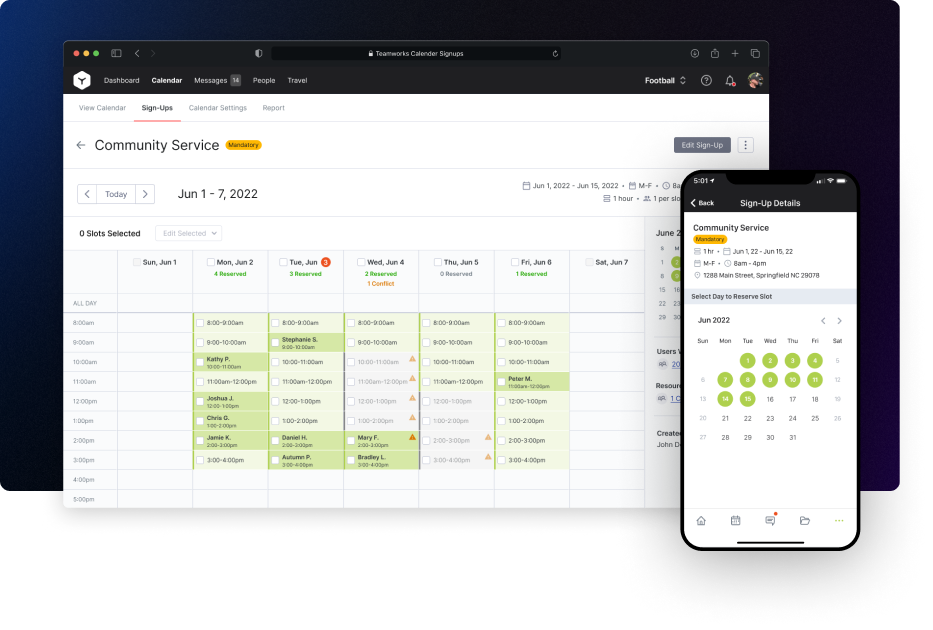 Calendar Sign Ups - Now Available