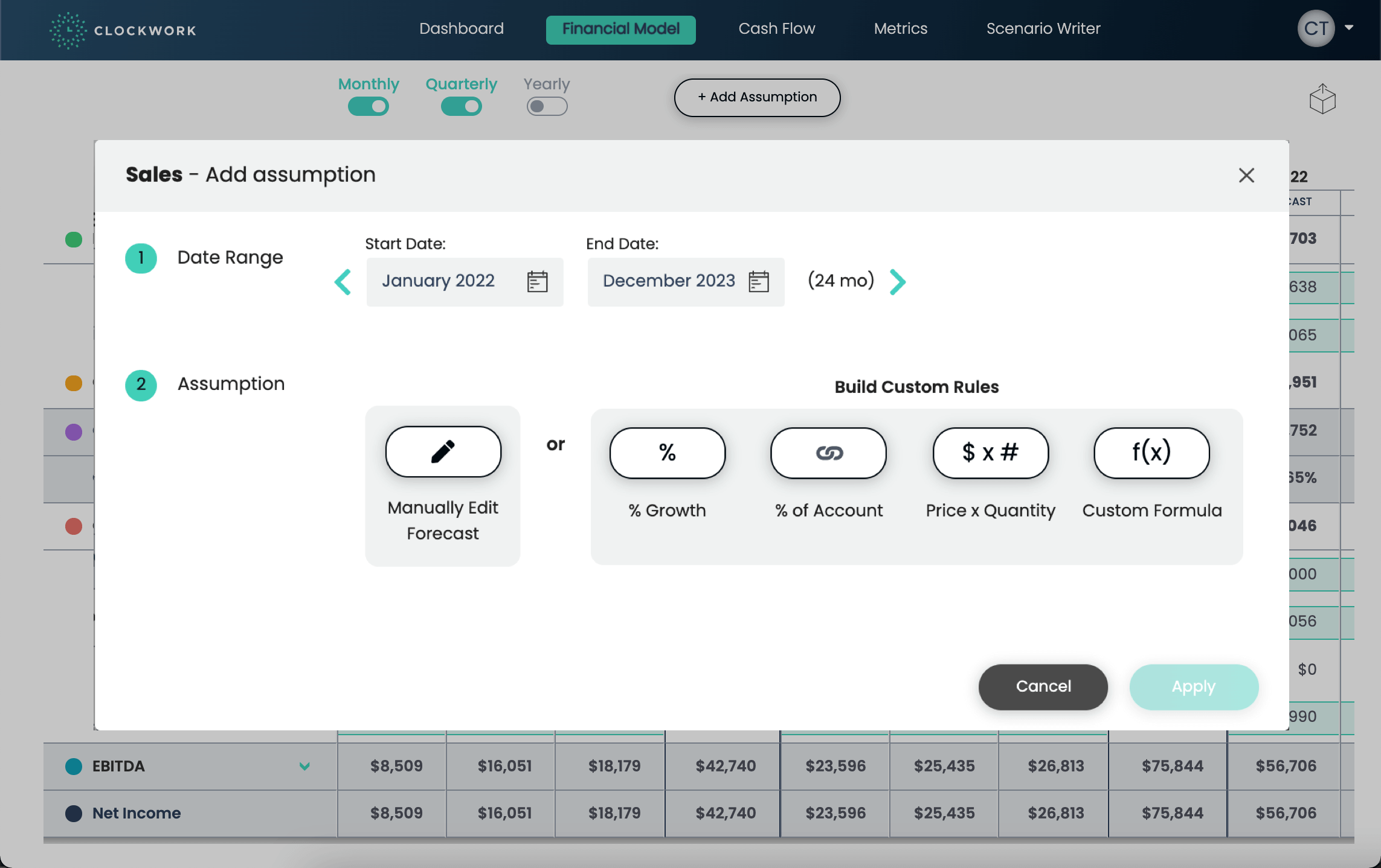Clockwork | Intelligent Financial Modeling Made Easy