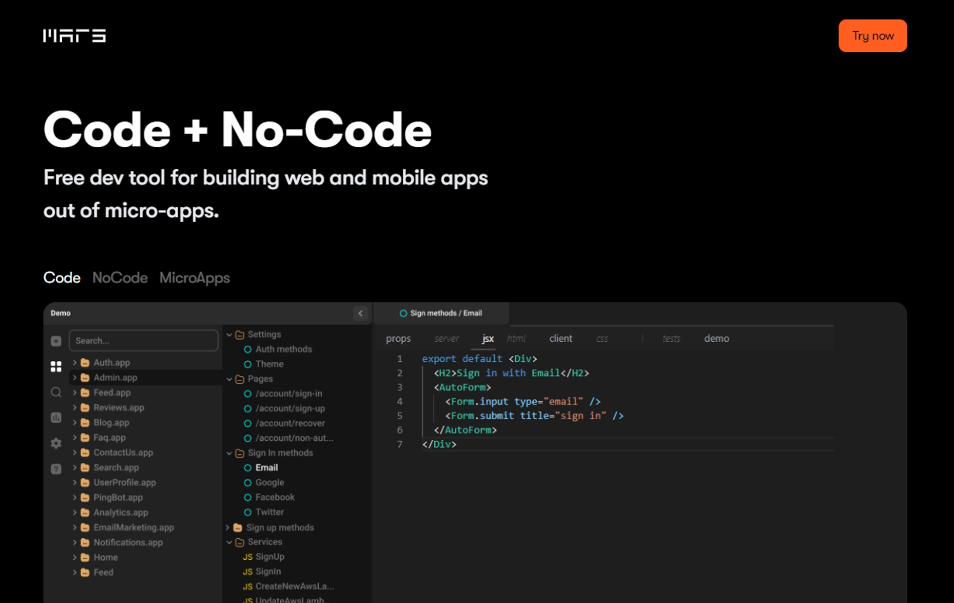 MarsX - No-code/ Low-code Tool