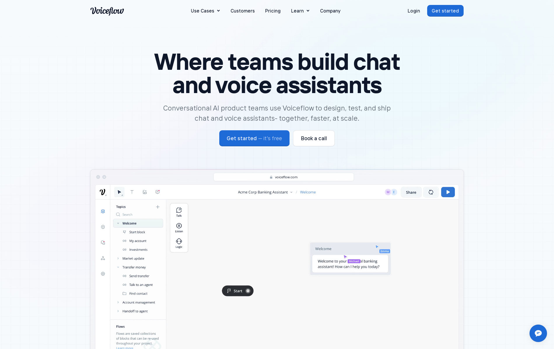 Voiceflow - No-code/ Low-code Tool