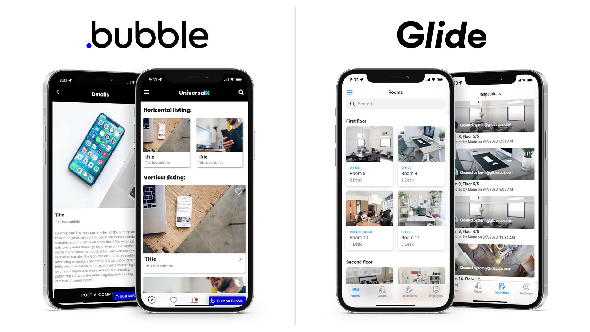 Comparing Bubble vs Glide: 14 key factors + pros & cons