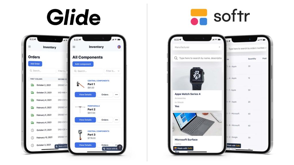 Softr vs Glide: A comparison of 8 key factors