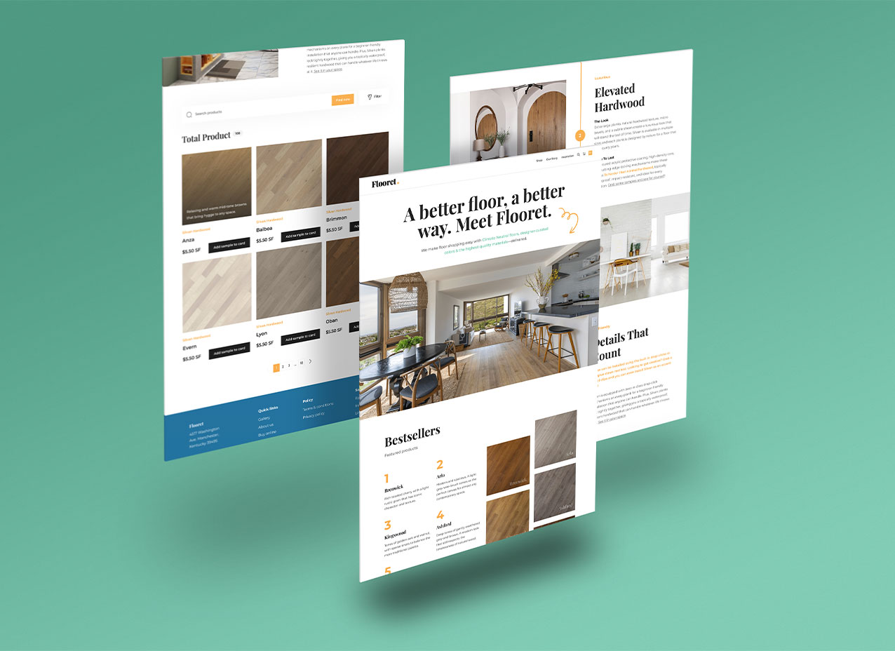 Website Design & Coding for Flooret - Designity