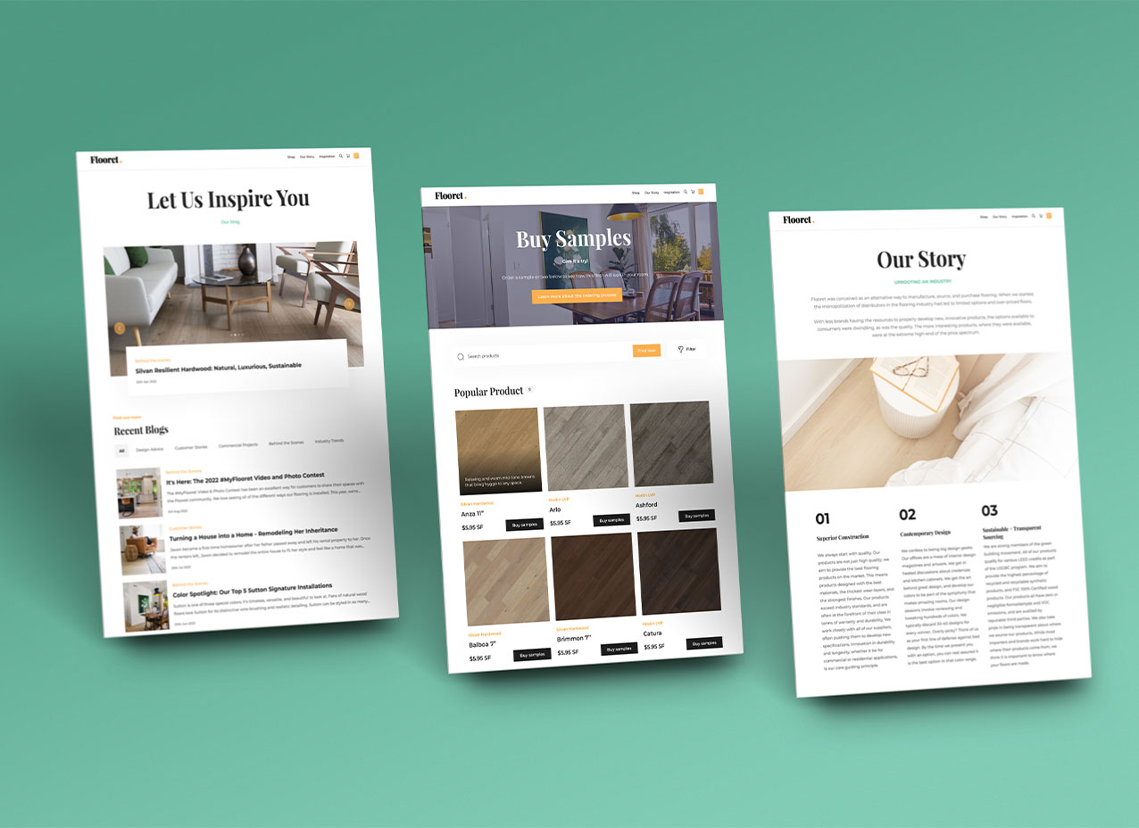Website Design & Coding for Flooret - Designity