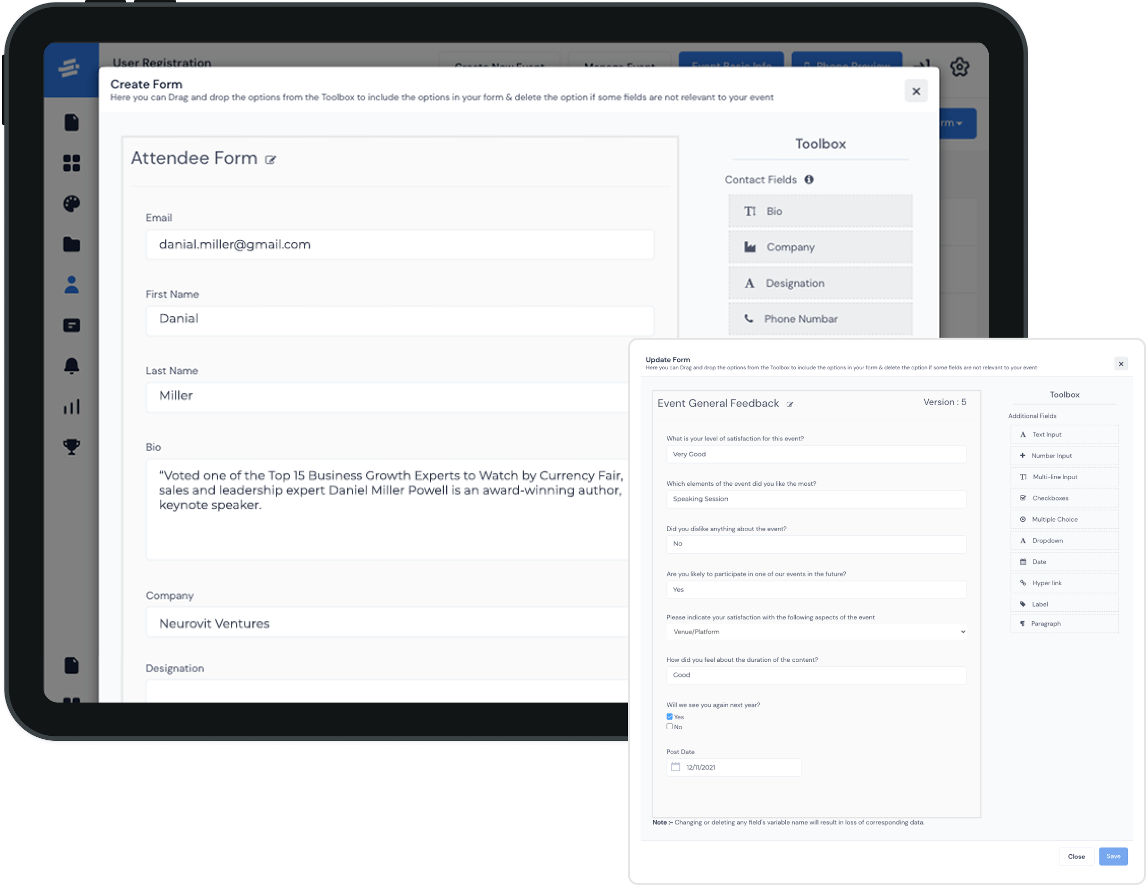 Create Dynamic Forms with Drag & Drop Builder | Eventify