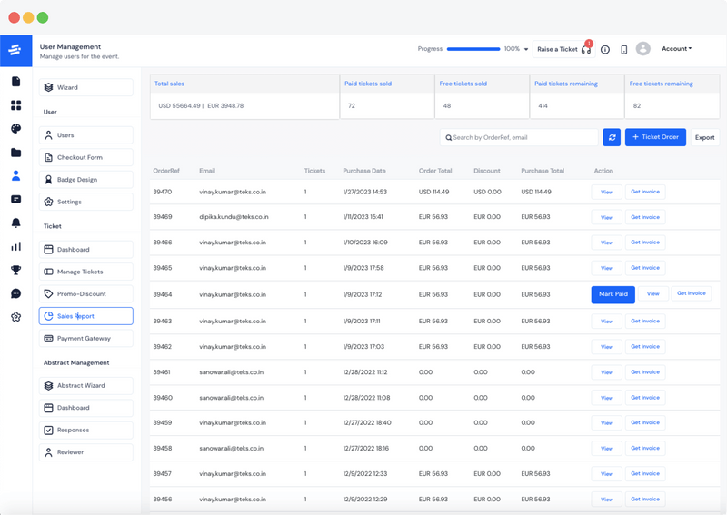 Real Time Event Ticket Sales Tracker and Reporter | Eventify