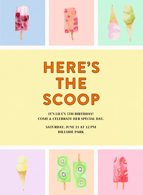 Here's The Scoop | Evite