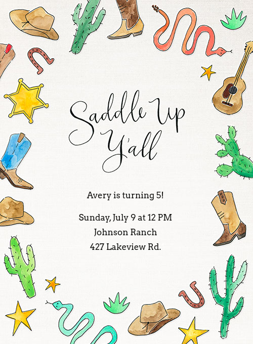 Saddle Up Y'all | Evite