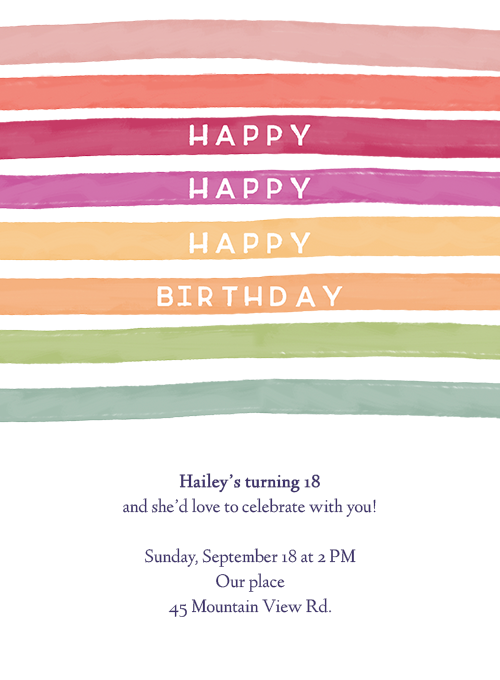 Birthday Stripes | Evite