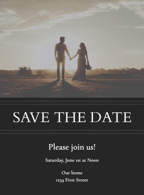 Basic Black Save The Date | Evite