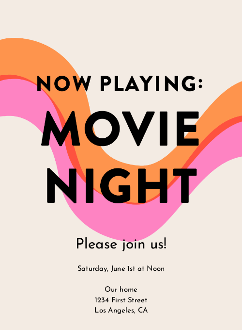 Now Playing Movie Night | Evite