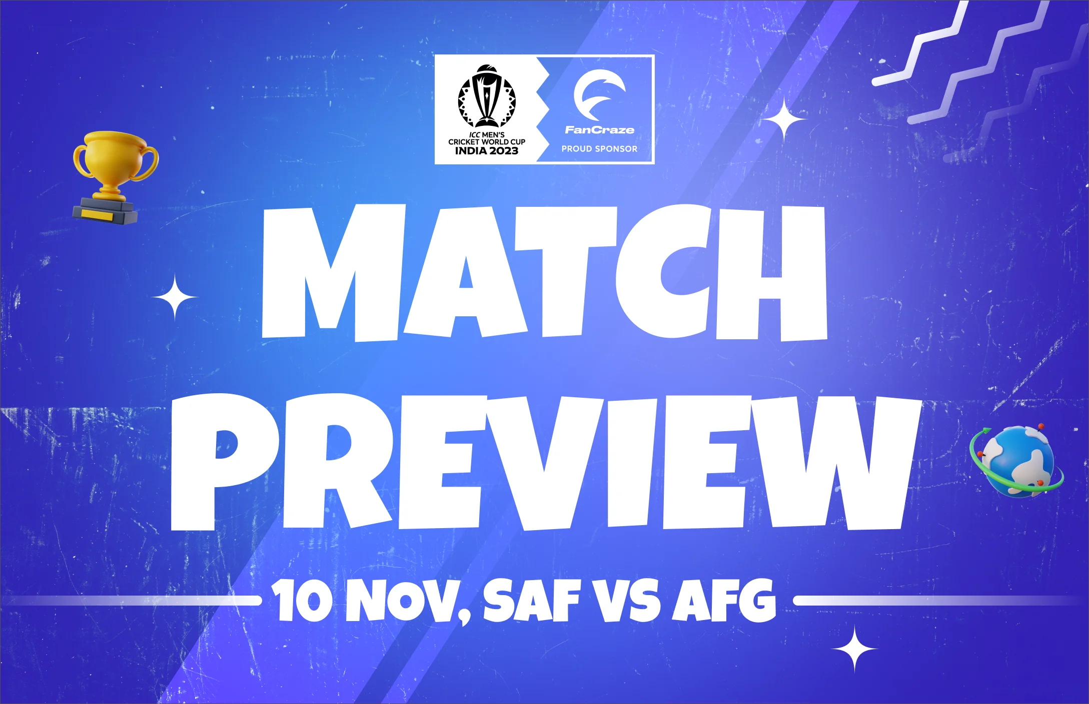 Match Preview: SAF vs AFG | ICC Men’s CWC 2023 | FanCraze