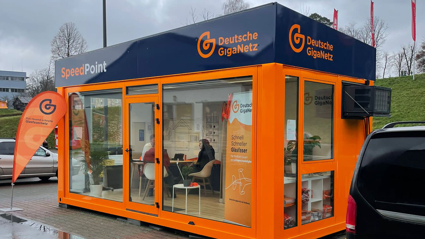 16 Pop-Up Vertriebscontainer für Deutsche GigaNetz