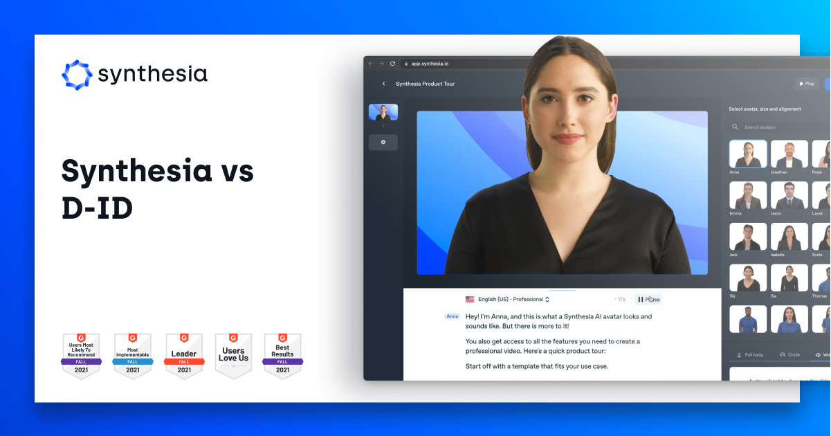 Synthesia vs D-ID - Which AI video maker is better?