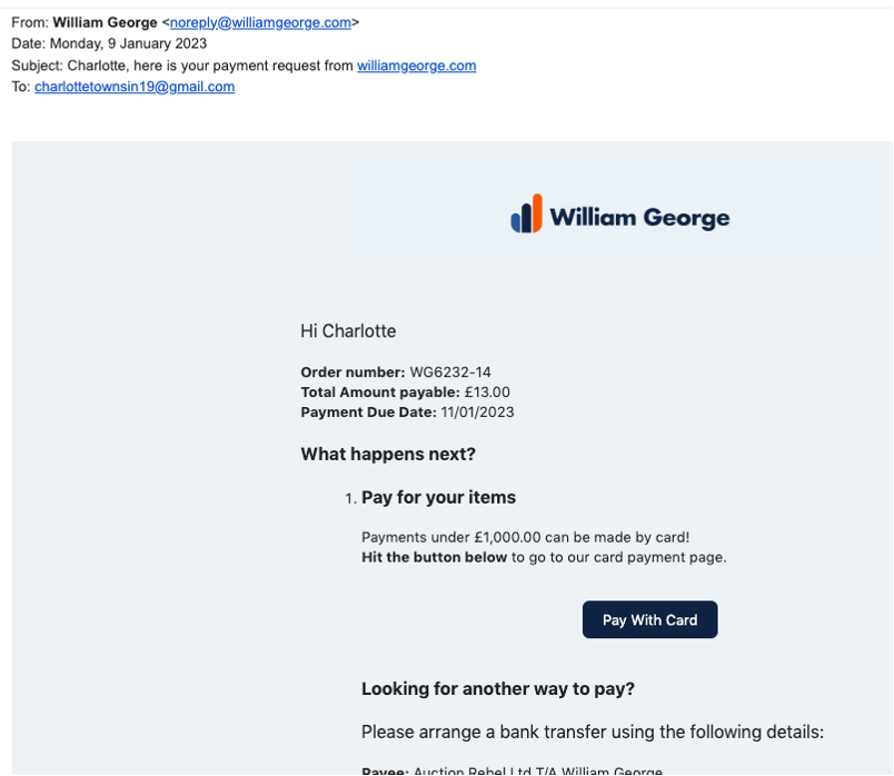 William George Online Auctions – Order and Payments Made Simple
