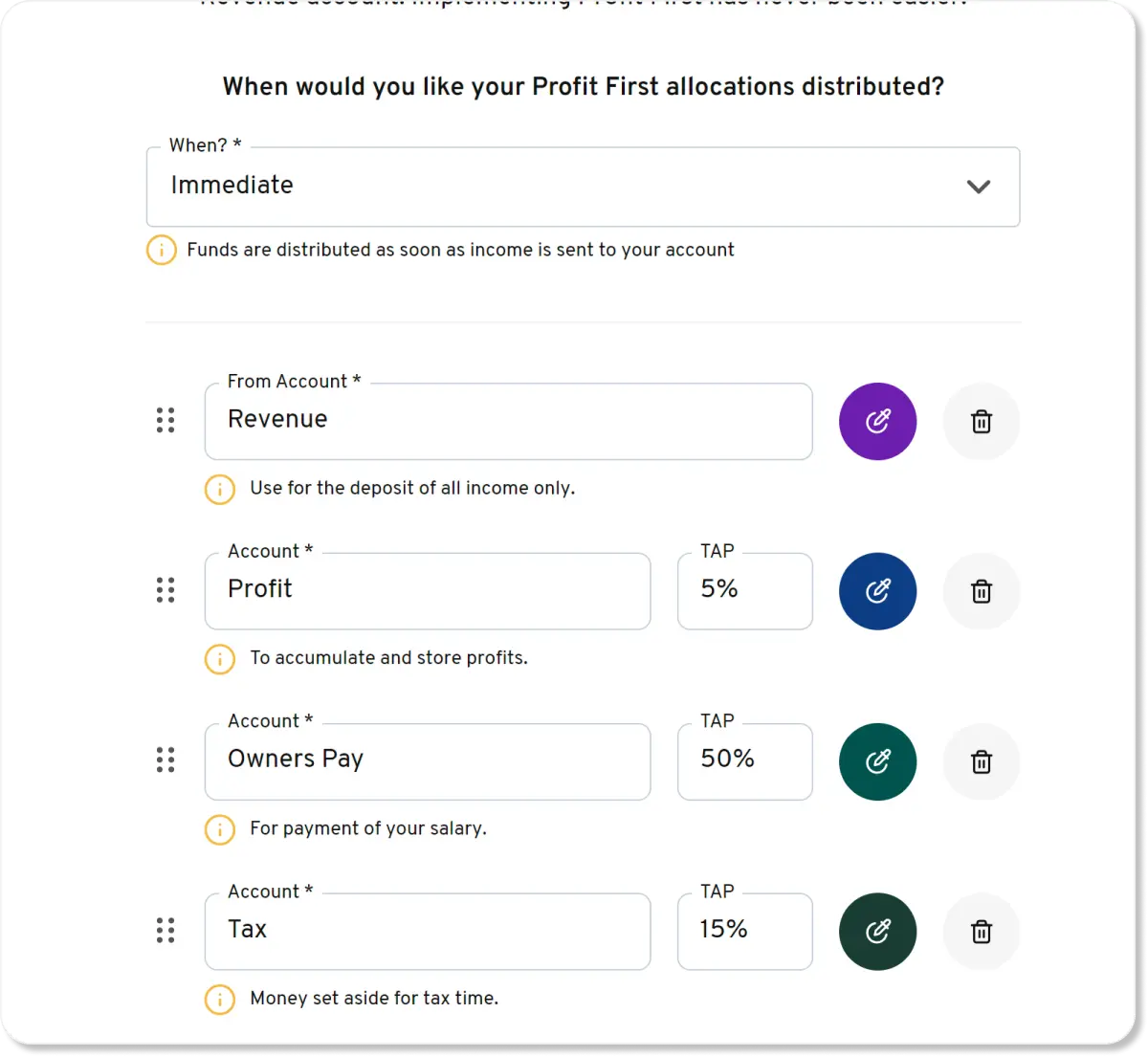 Auto Allocations - Send money between business accounts on autopilot