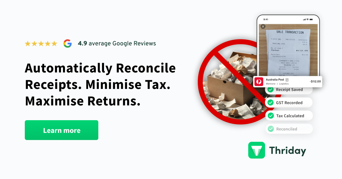 Business Receipt app - Automatically reconcile receipts to minimise tax