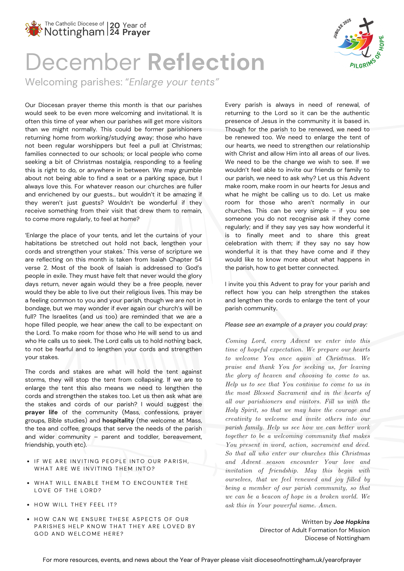 Monthly Reflections | Resources