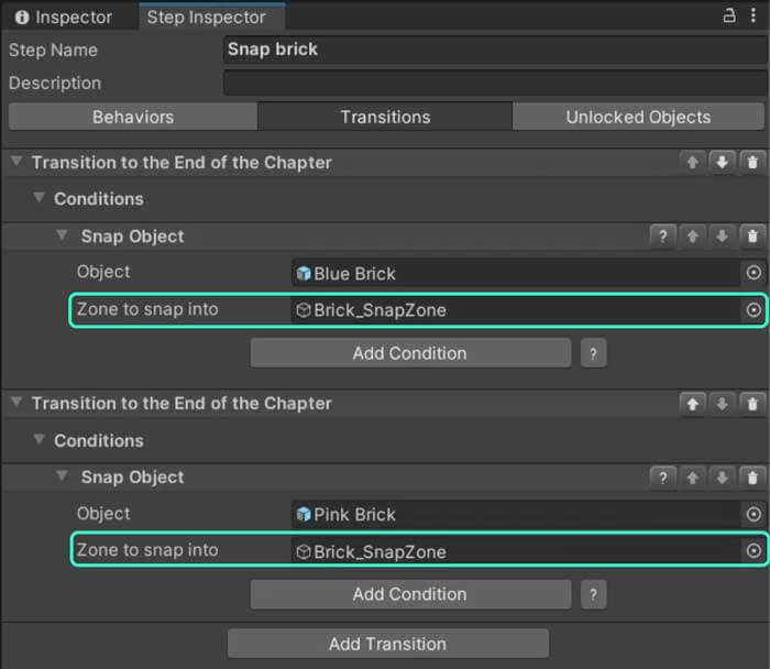Multi-object snap zones