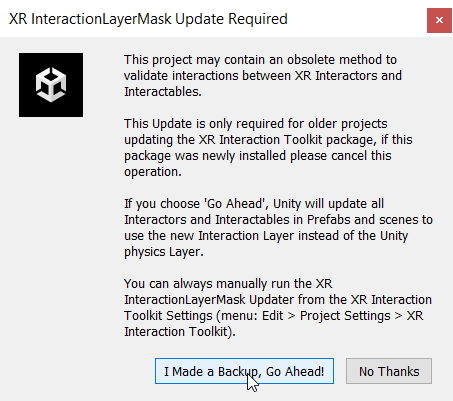 XR Interaction Toolkit Setup