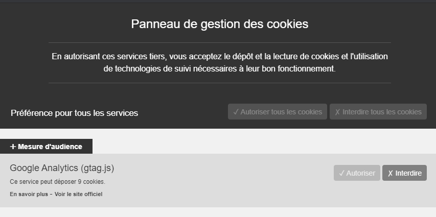 Politique de cookies
