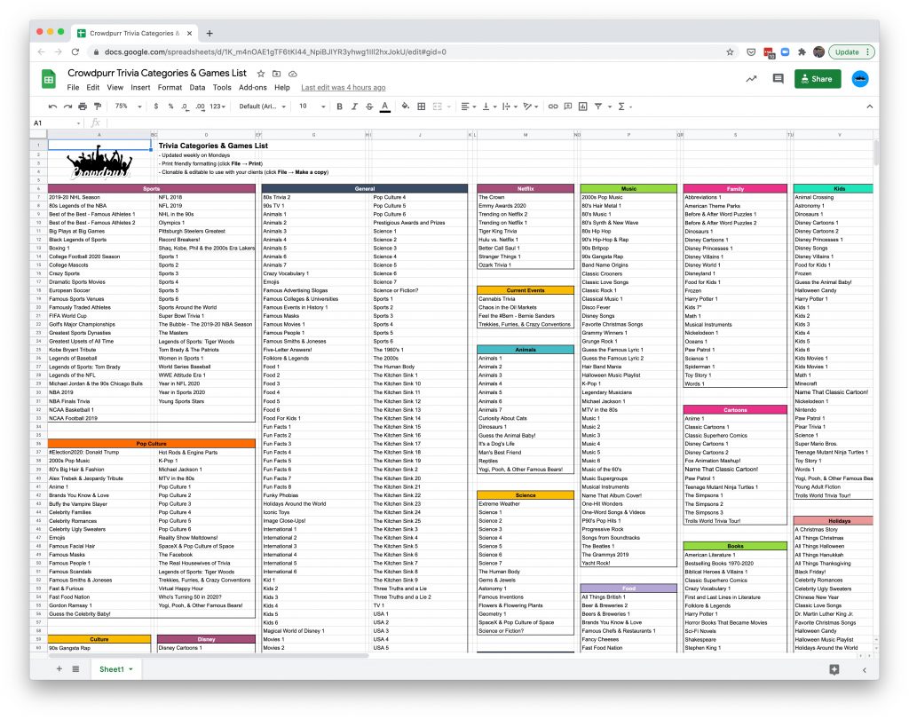 Trivia Library and Social Wall Updates - April 2021