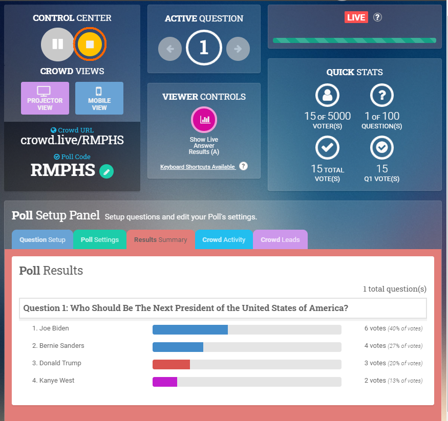 Create a Presidential Crowd Poll for Your Virtual Event